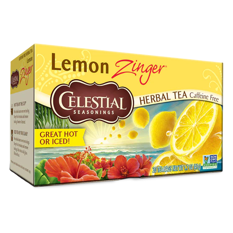 Celestial Seasonings Lemon Zinger 20 Tea Bags - Natural Health Products