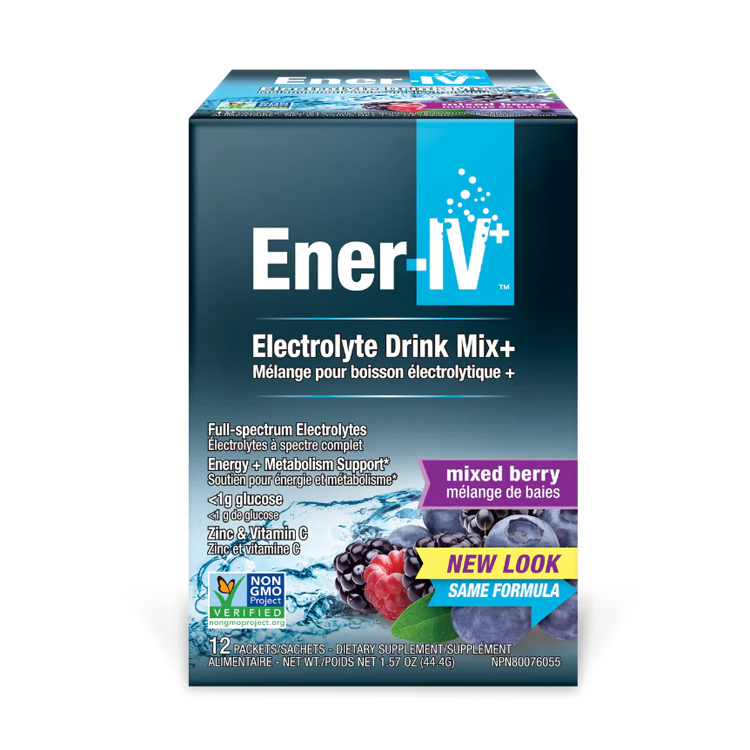 Ener IV+ Electrolyte Drink Mix Mixed Berry 12 Sachets - Natural Health ...