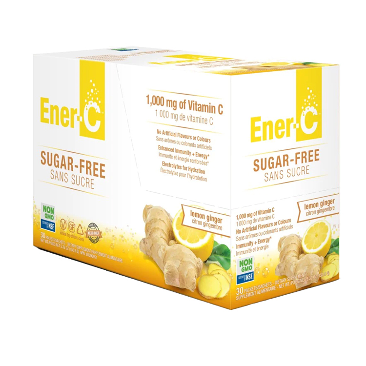 Ener C Lemon Ginger 1000mg Vitamin C 30 Sachets - Natural Health Products