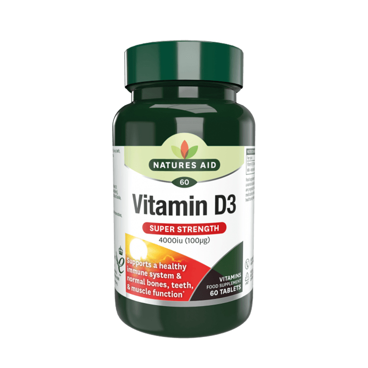 Natures Aid Vitamin D3 4000iu 60 Tabs - Natural Health Products
