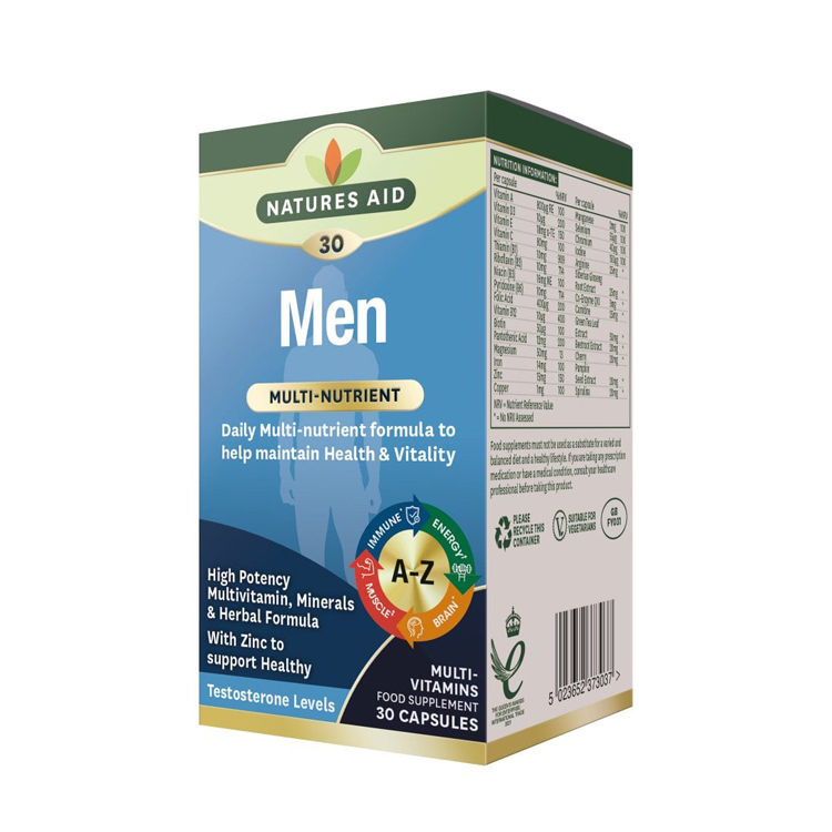 Natures Aid Men Multi-Nutrient 30 Caps - Natural Health Products