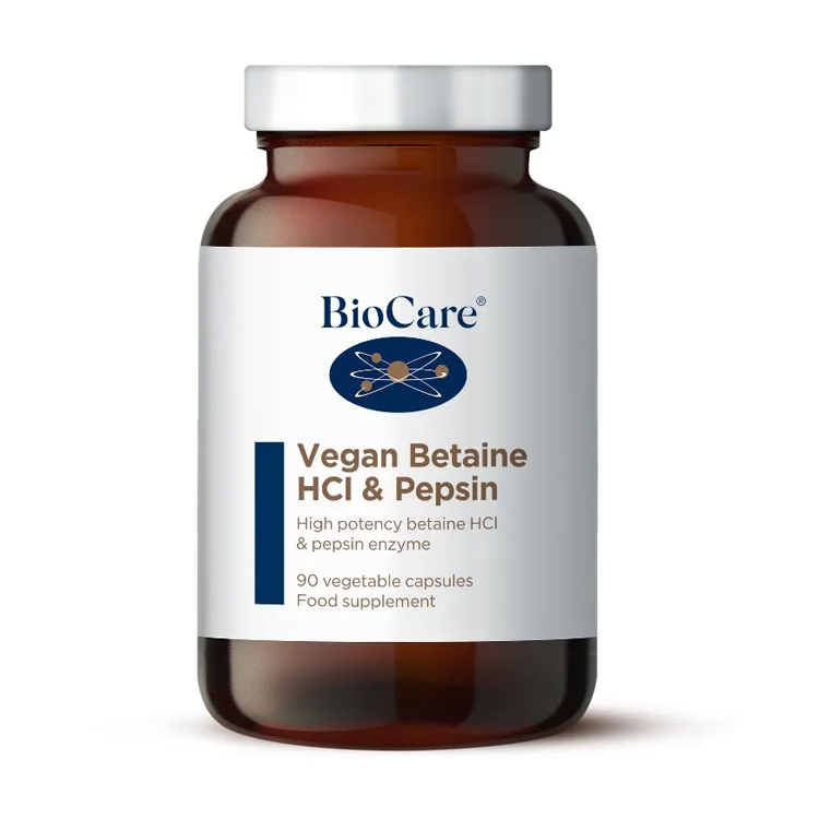 BioCare Vegan Betaine HCL & Pepsin 90 V Caps - Natural Health Products